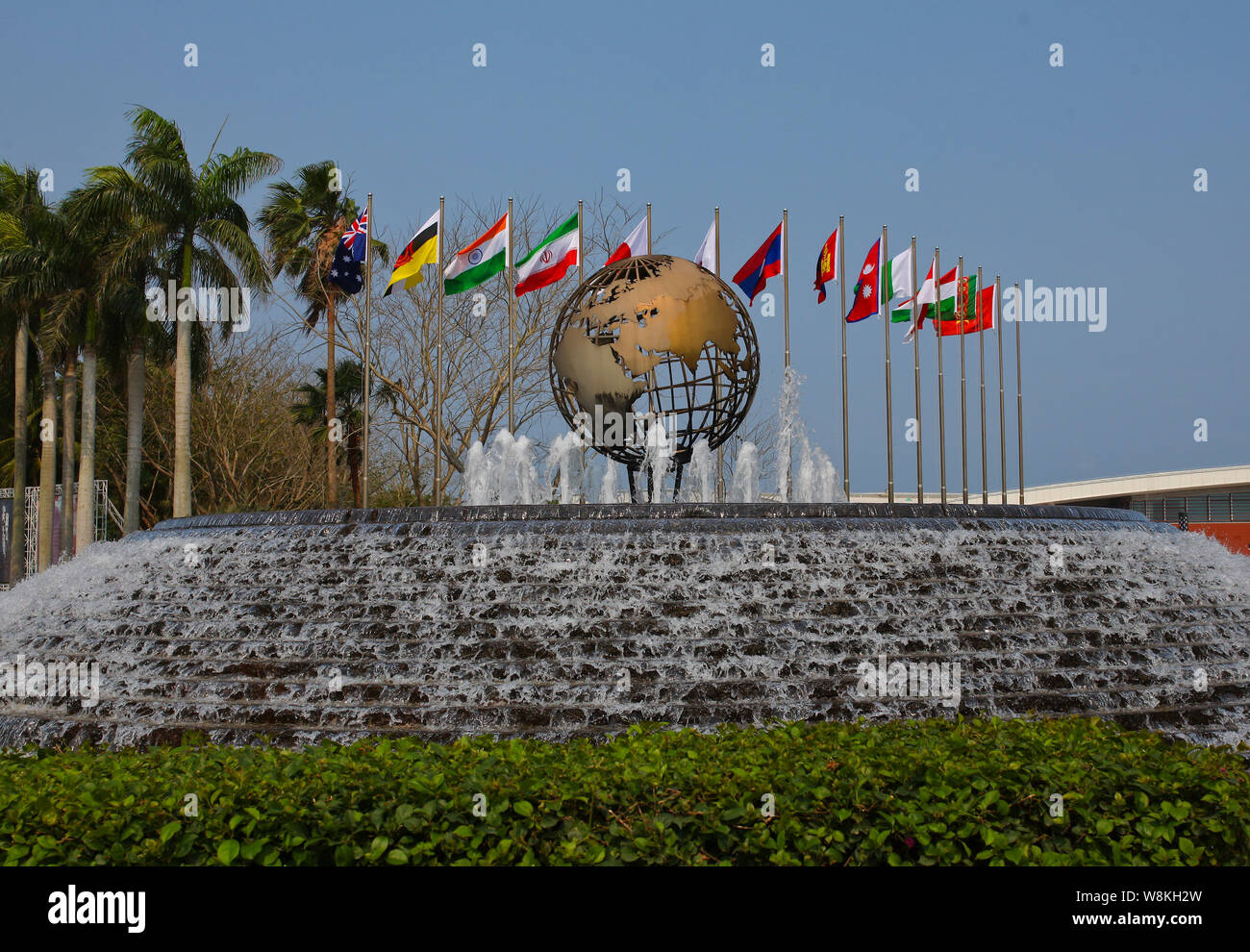 National flags flutter at the BFA International Convention Center ahead ...