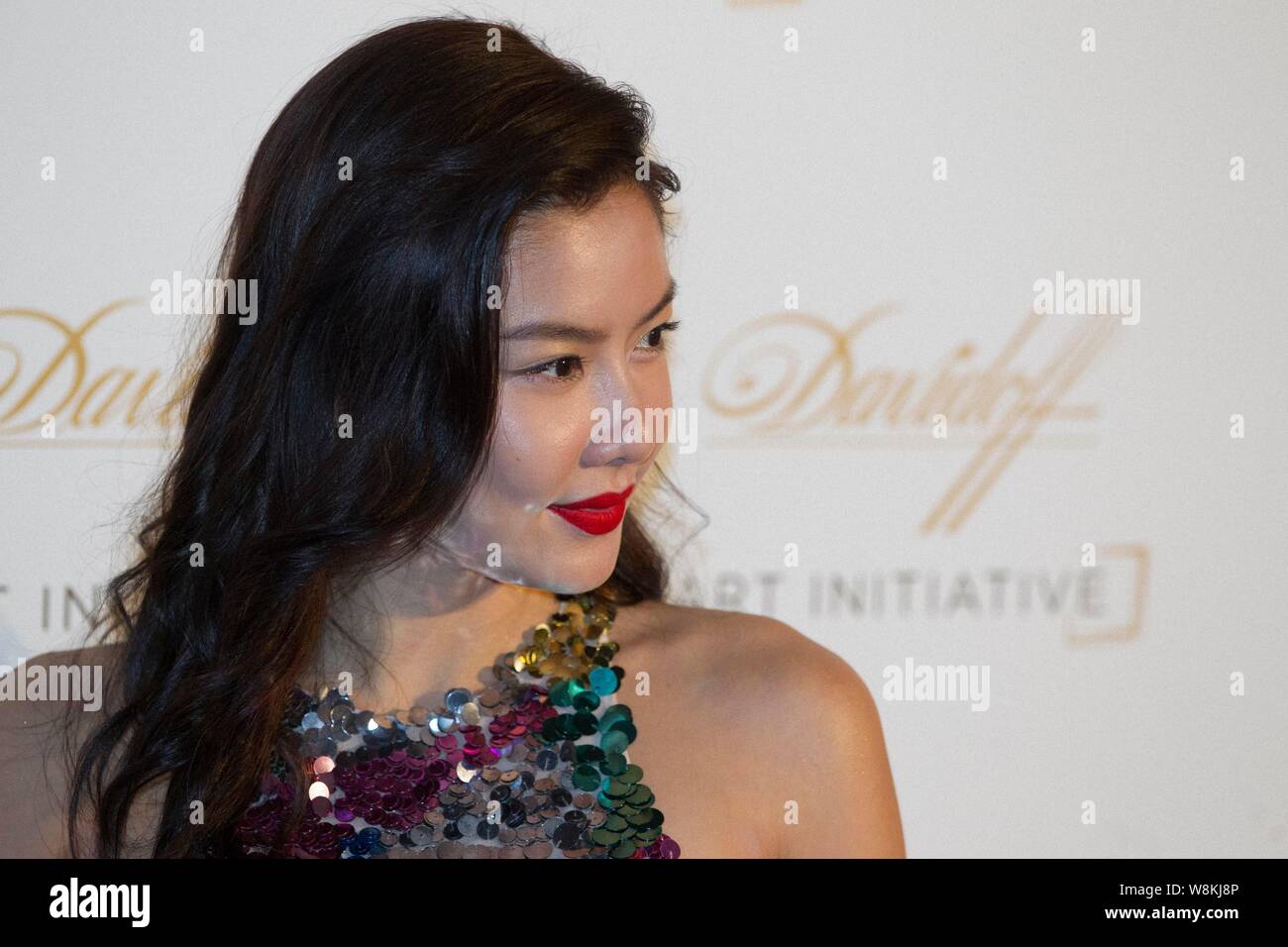 Hong Kong model Gaile Lai poses at the cocktail reception of the ...