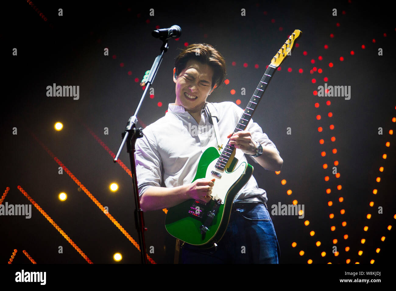 Lee Jong-hyun of South Korea boy group CNBLUE performs at their concert ...