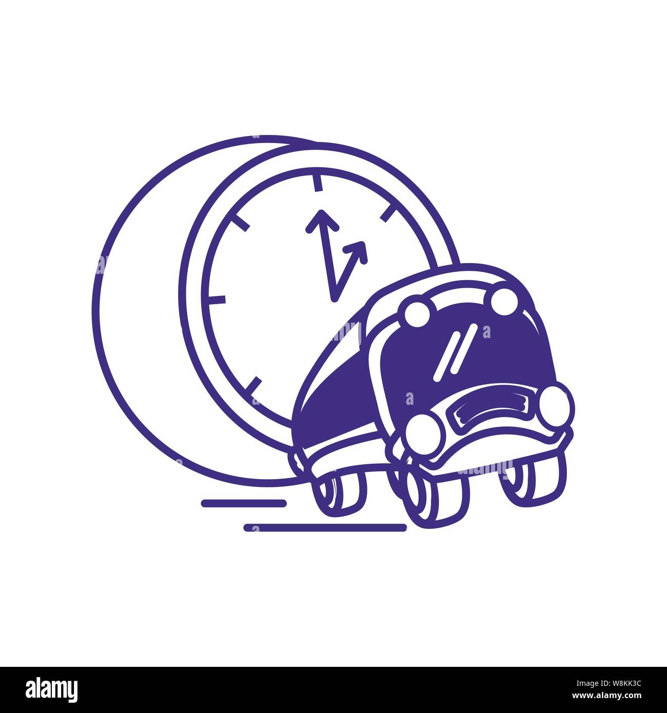 bus school transportation with clock time vector illustration design ...
