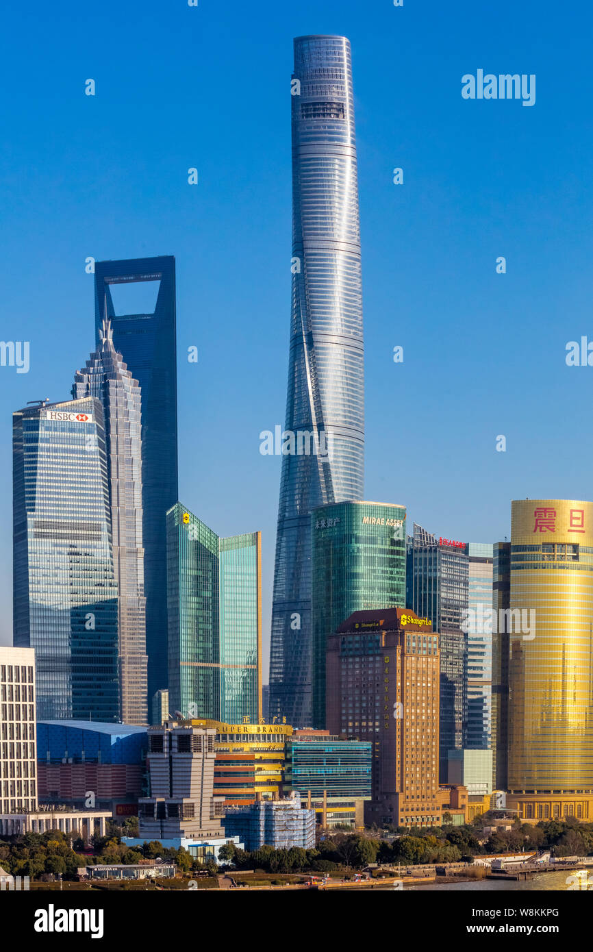 --FILE--Skyline of the Lujiazui Financial District with the Shanghai ...