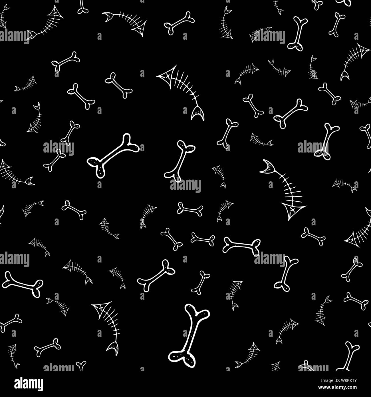 Hand drawn bones seamless pattern for textile design. Bone seamless ...