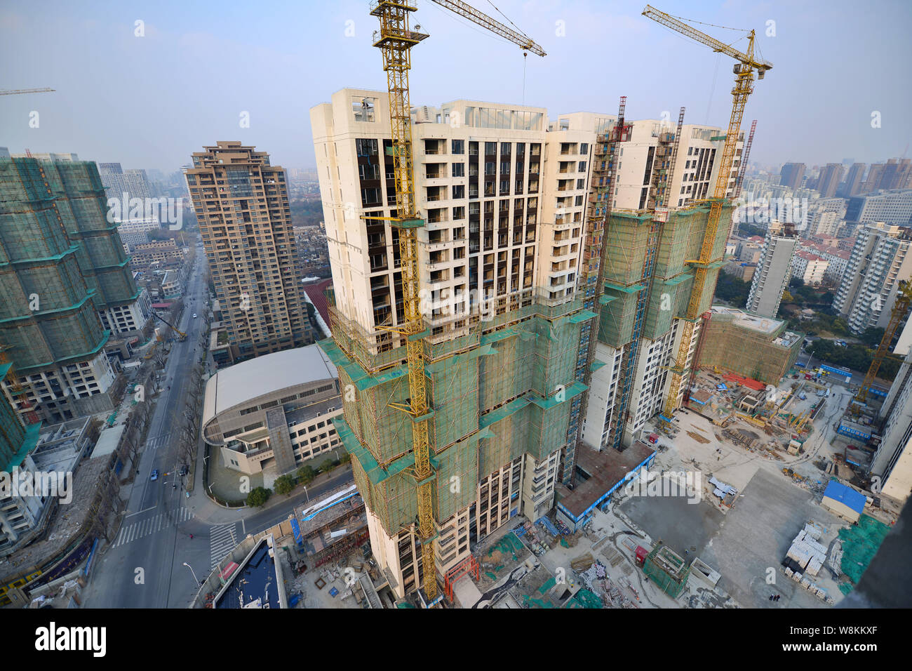 --FILE--New high-rise residential apartment buildings are under ...