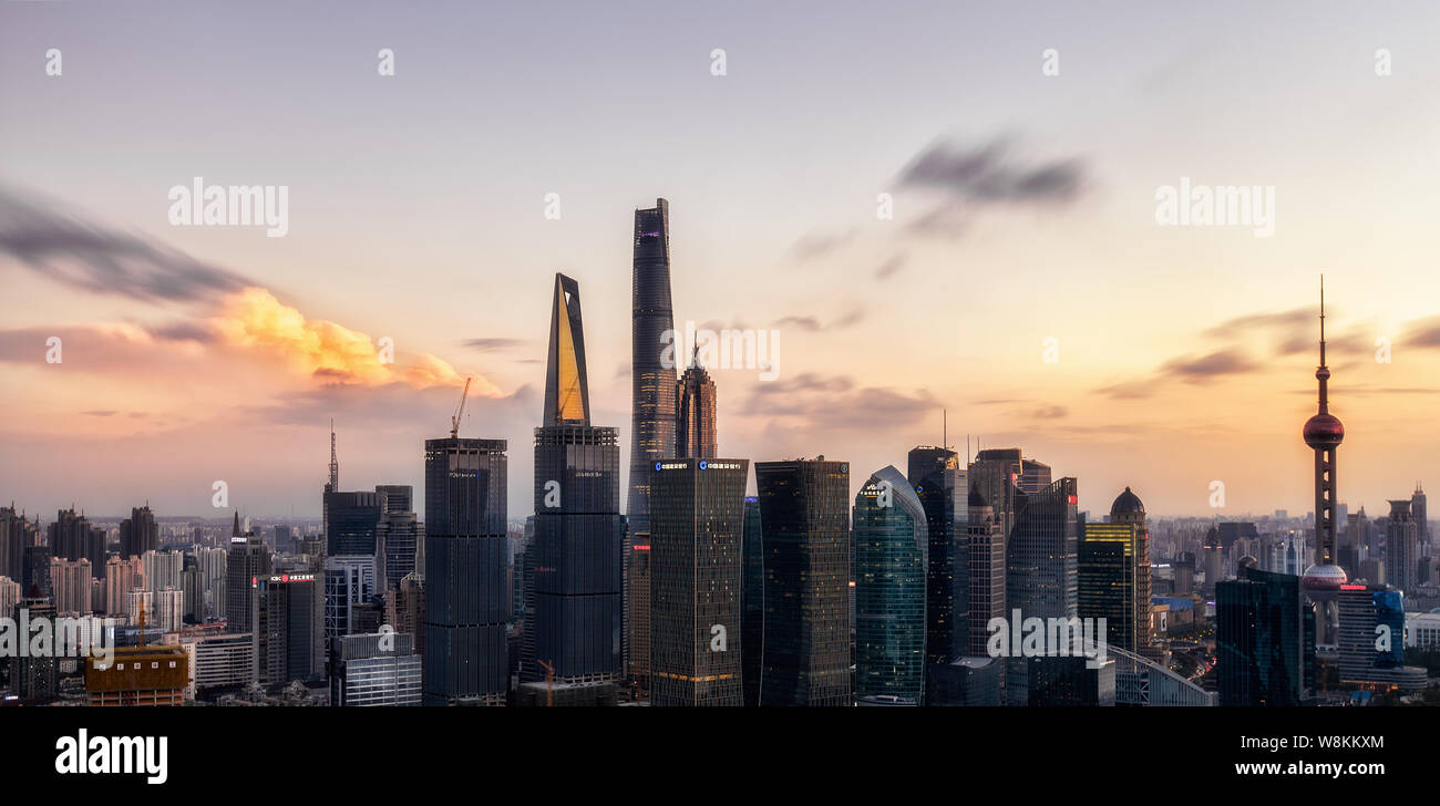 --FILE--Cityscape of the Lujiazui Financial District with the Shanghai ...
