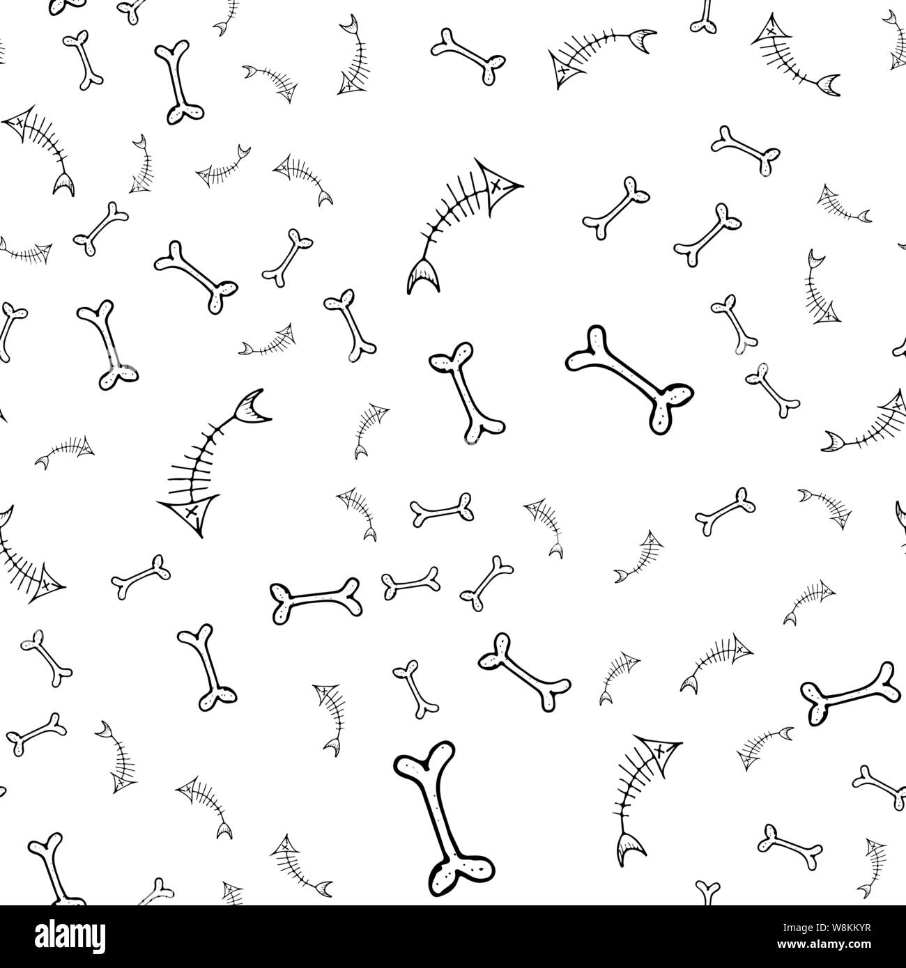 Hand drawn bones seamless pattern for textile design. Bone seamless ... Hand drawn bones seamless pattern for textile design. Bone seamless ...