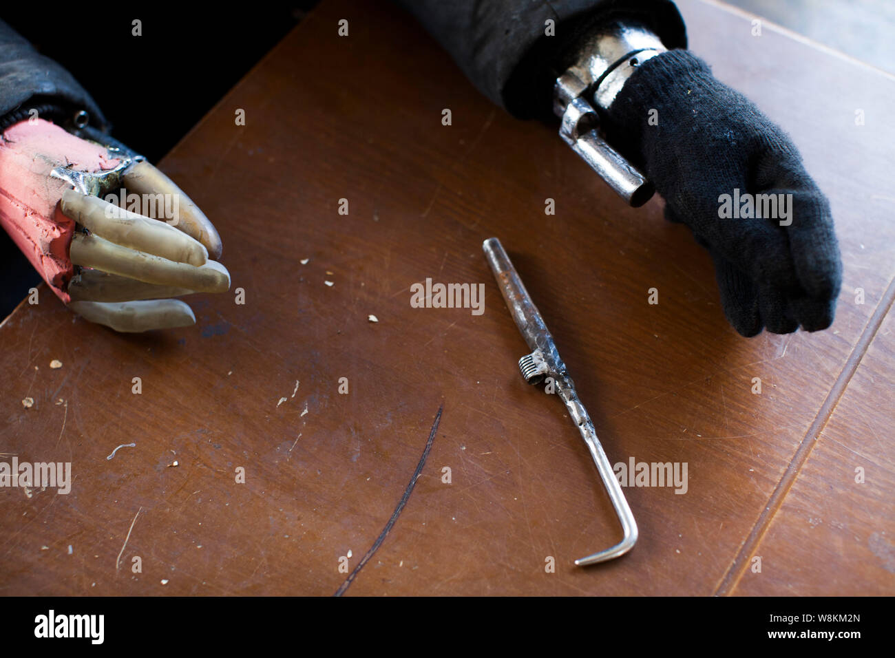 63-year-old armless farmer Sun Jifa who is equipped with his homemade ...