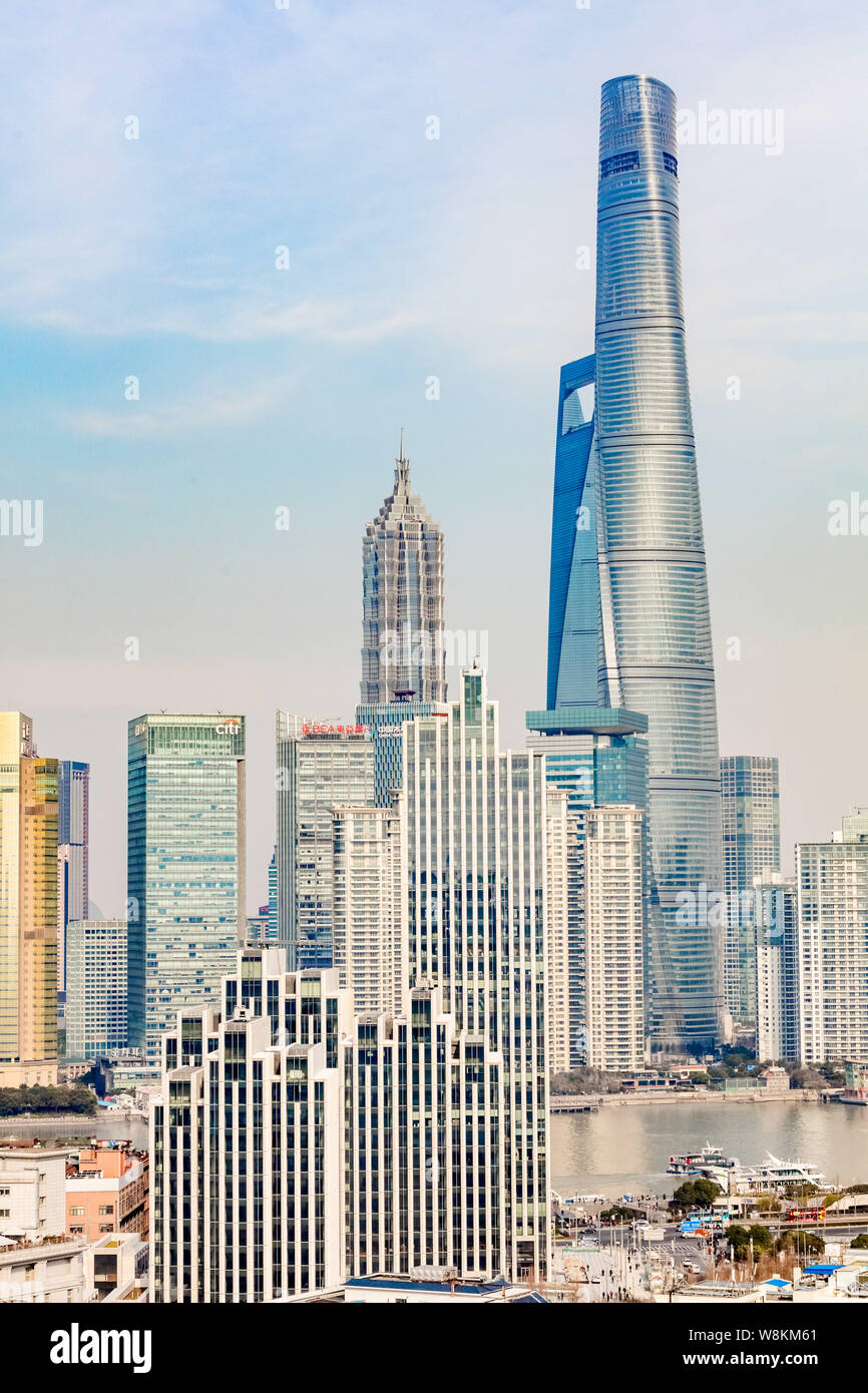 --FILE--Skyline of the Lujiazui Financial District with the Shanghai ...