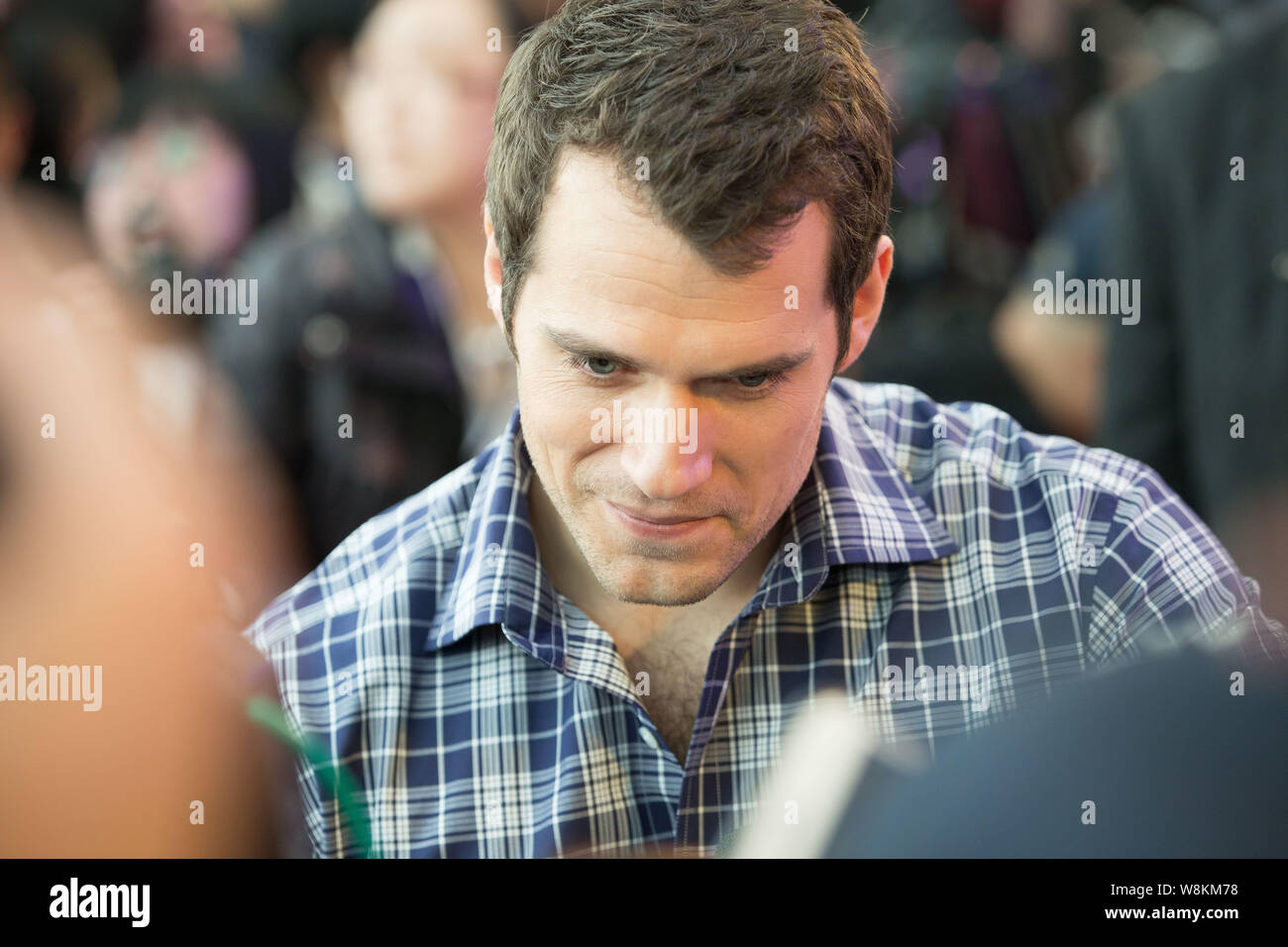 British actor Henry Cavill arrives at a premiere for his new movie ...