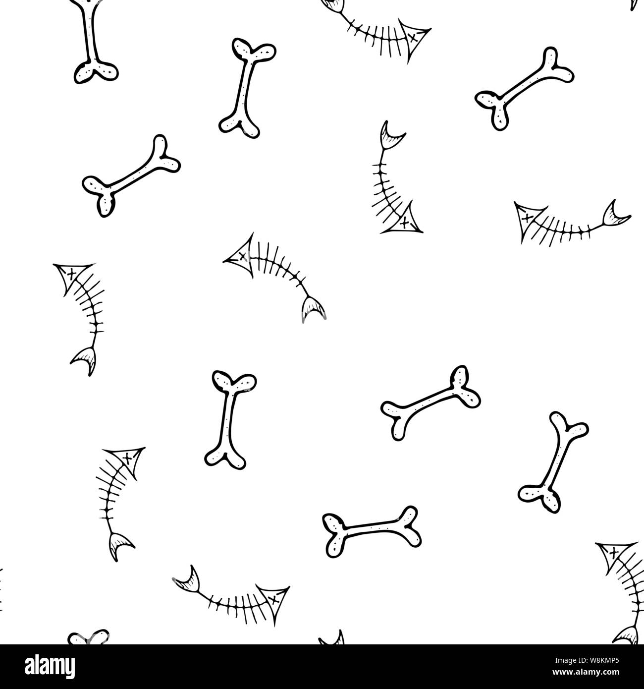Hand drawn bones seamless pattern for textile design. Bone seamless ... Hand drawn bones seamless pattern for textile design. Bone seamless ...