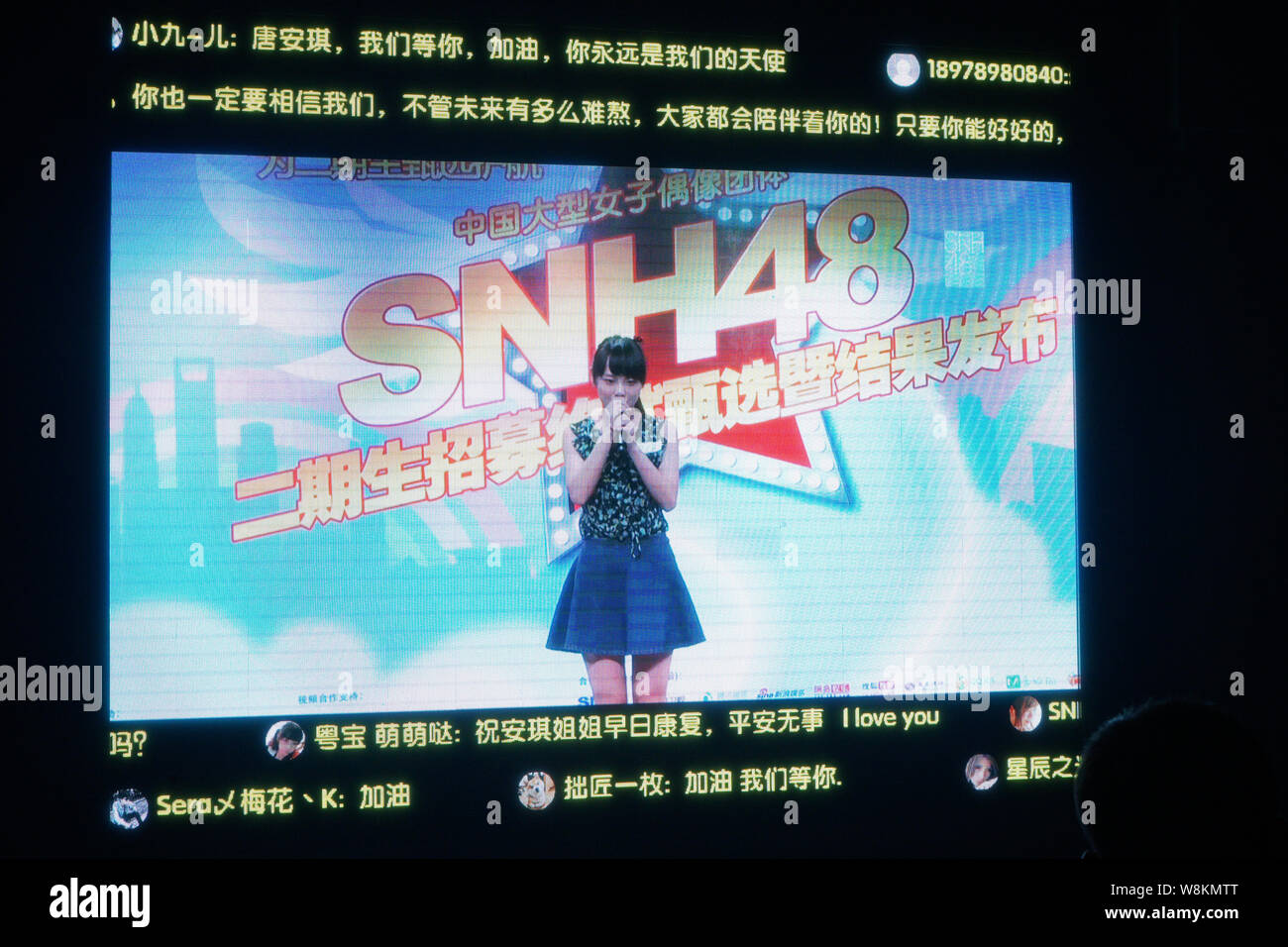 A video clip showing Chinese girl group SNH48's Tang Anqi who was ...