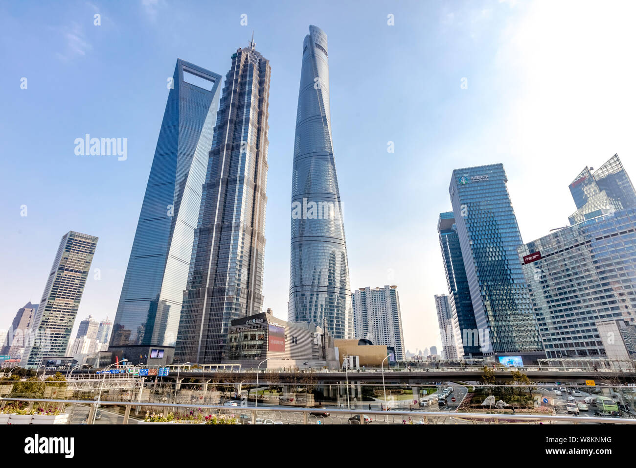 --FILE--View of the Lujiazui Financial District with the Shanghai Tower ...