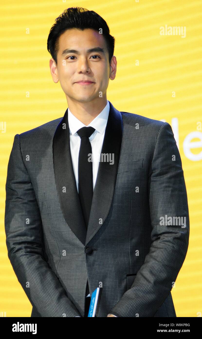 Taiwanese actor Eddie Peng poses at a promotional event for Biotherm ...