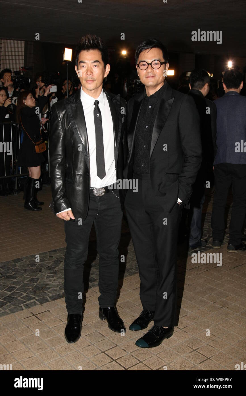 Taiwanese singer and actor Richie Jen, left, and Hong Kong actor Gordon ...