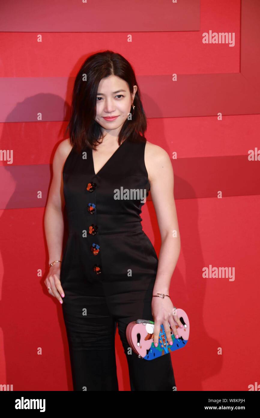 Taiwanese actress Michelle Chen arrives at the fashion show of Shiatzy ...