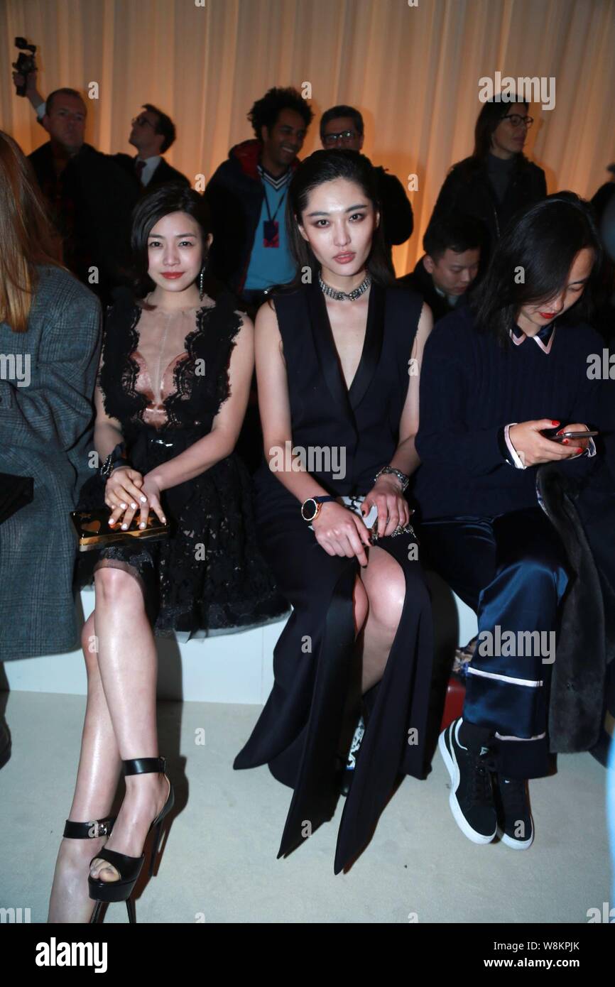 Taiwanese actress Michelle Chen, left, Chinese model Bonnie Chen Bige ...