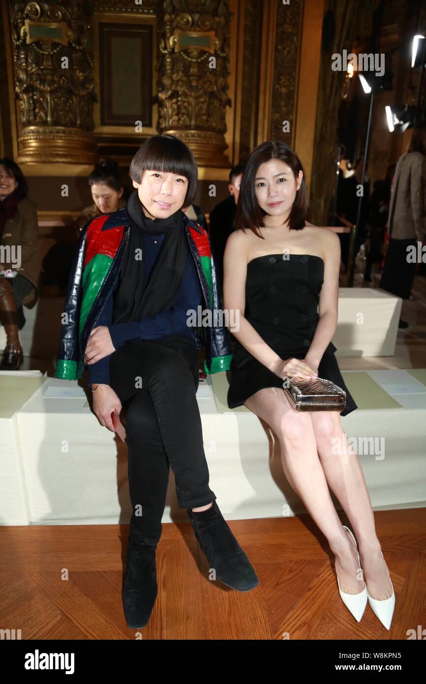 Taiwanese actress Michelle Chen, right, and Chinese fashion journalist ...