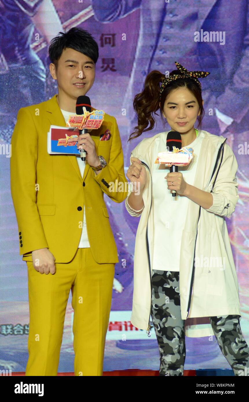 Singer and actress Ella Chen, right, of Taiwanese pop girl group S.H.E ...