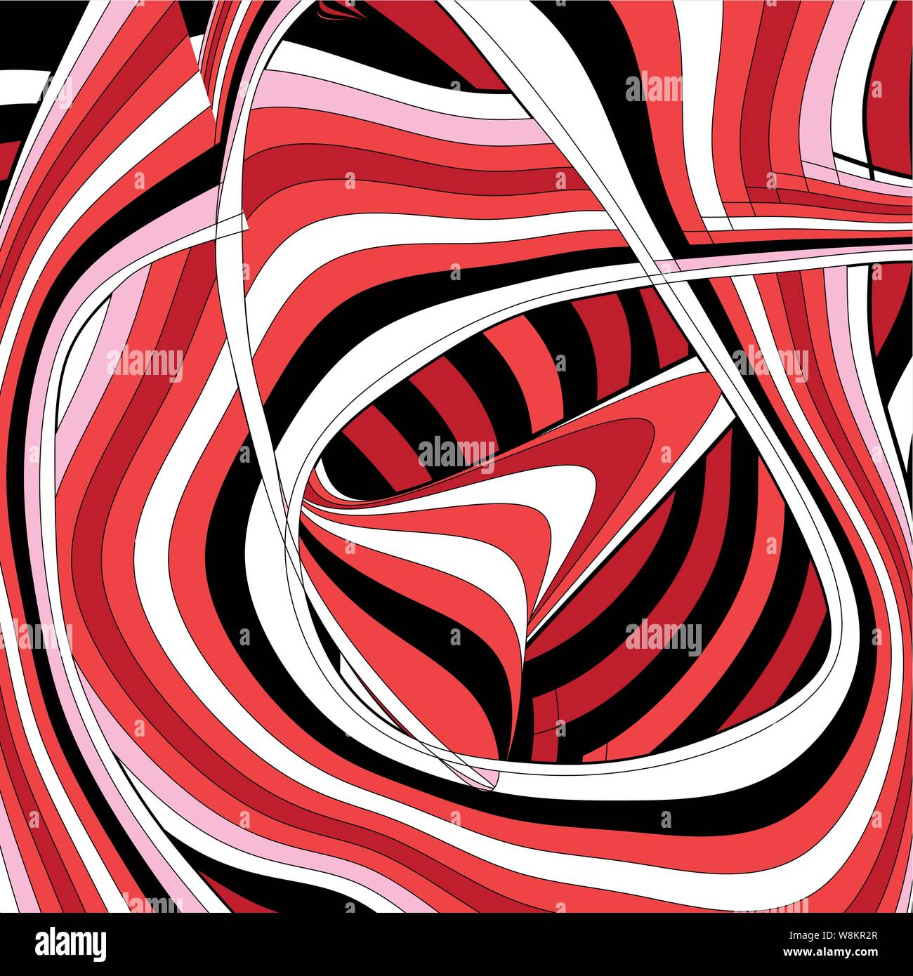 Abstract beautiful linear vector wave graphics over dark background ...