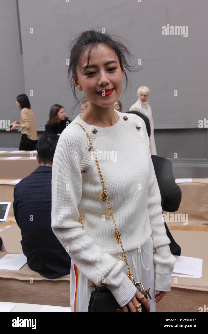 Chinese actress Gao Yuanyuan arrives for the fashion show of Chloe ...