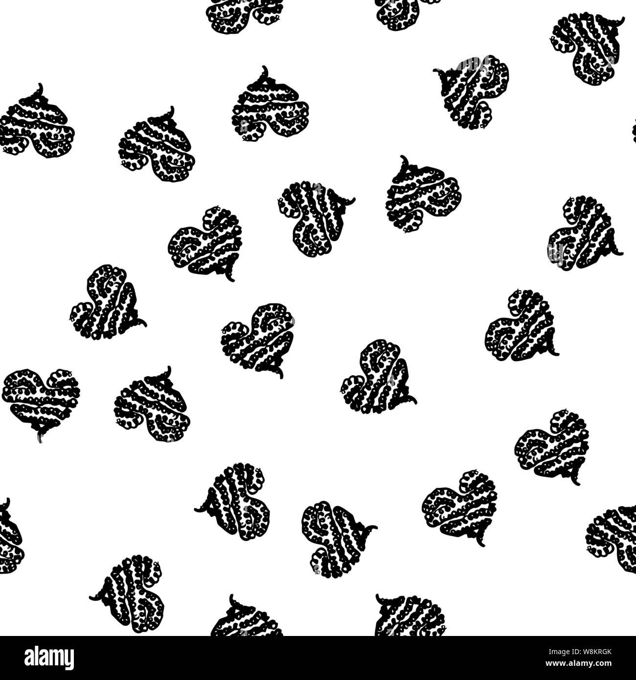 Seamless Modern grunge heart hand drawn set, great design for any ...