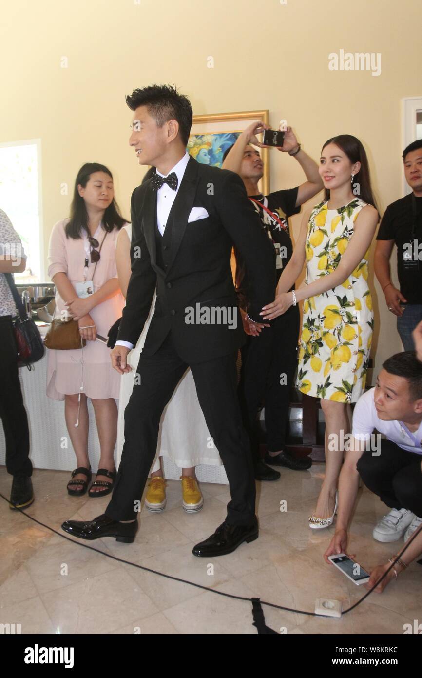 Taiwanese singer and actor Nicky Wu, front left, and his Chinese ...