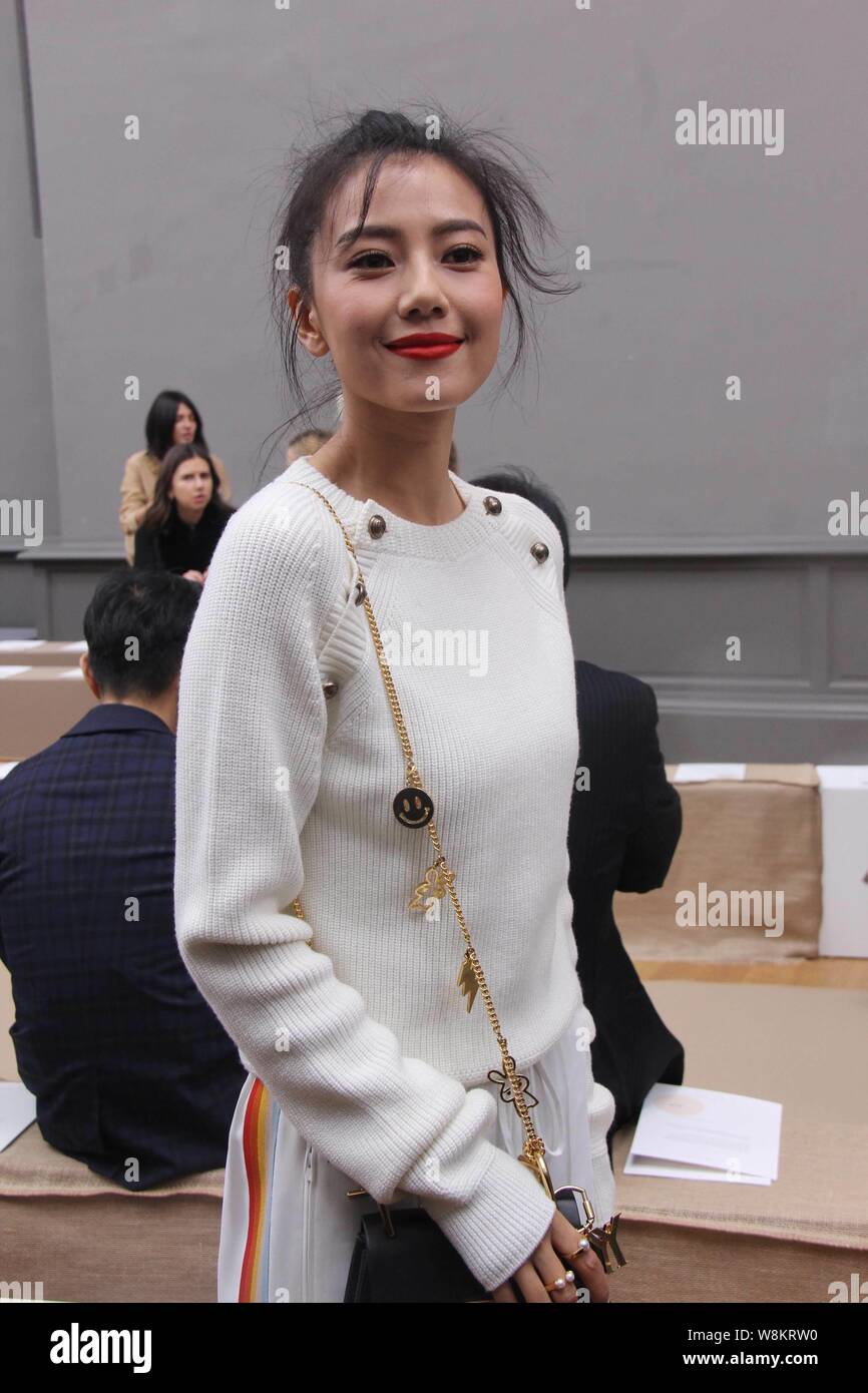 Chinese actress Gao Yuanyuan arrives for the fashion show of Chloe ...