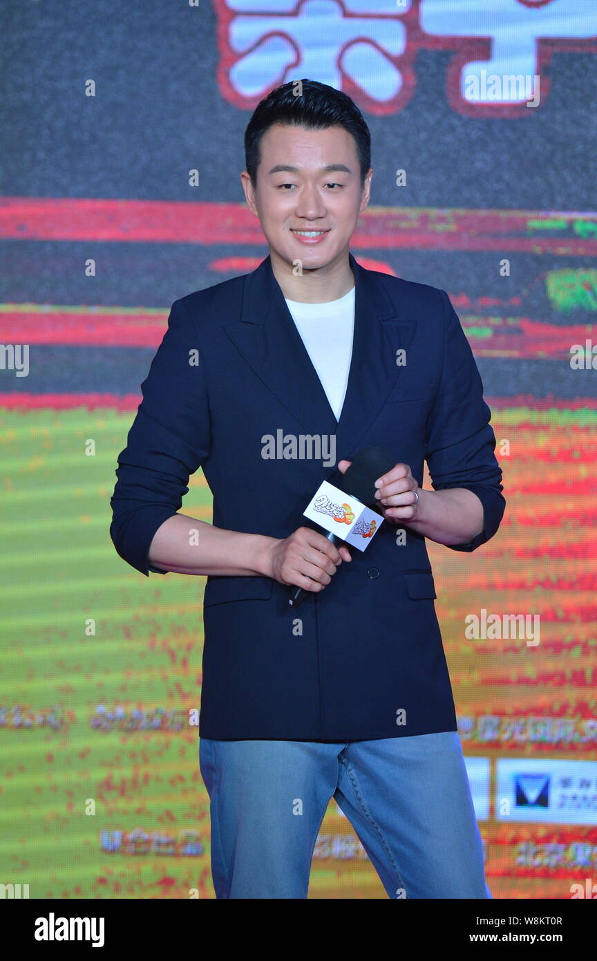 Chinese actor Tong Dawei attends a press conference to promote his new ...