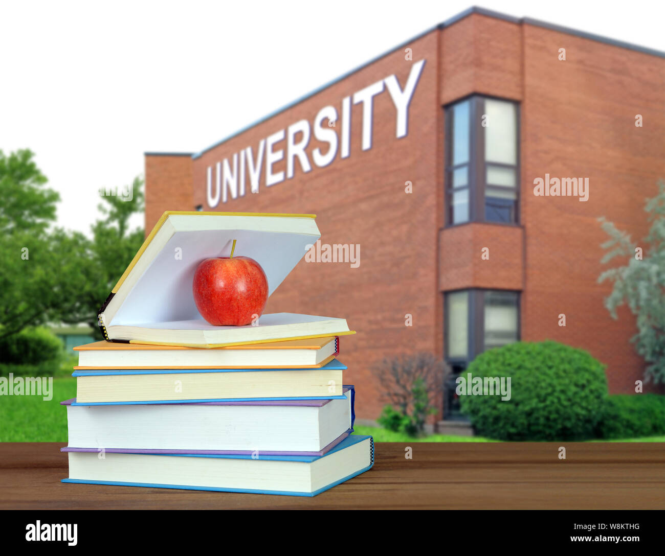 books and university for an education concept Stock Photo - Alamy
