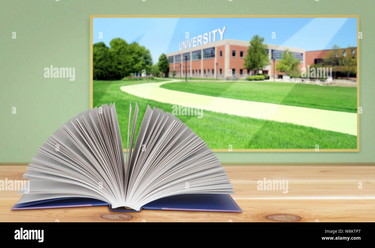 book and classroom with window for education concept Stock Photo - Alamy