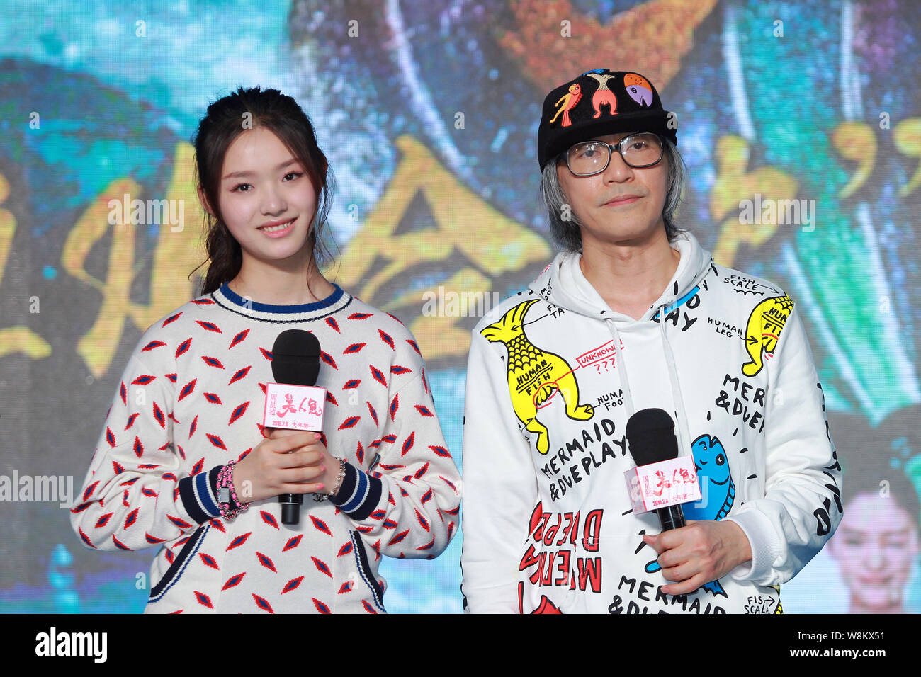 --FILE--Hong Kong actor and director Stephen Chow, right, and Chinese ...