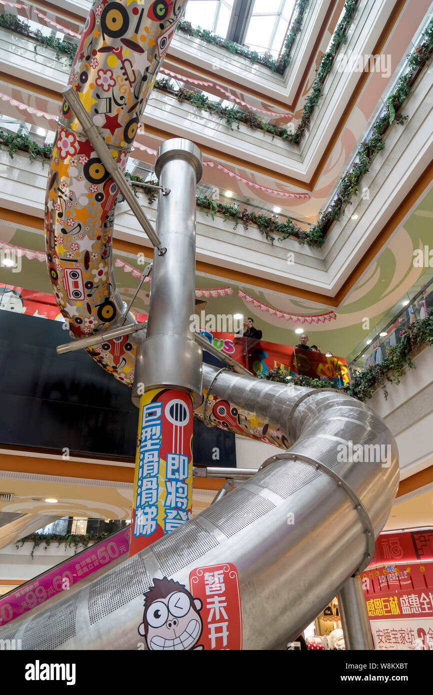 The five-story-high giant winding slide is pictured at the Bali ...