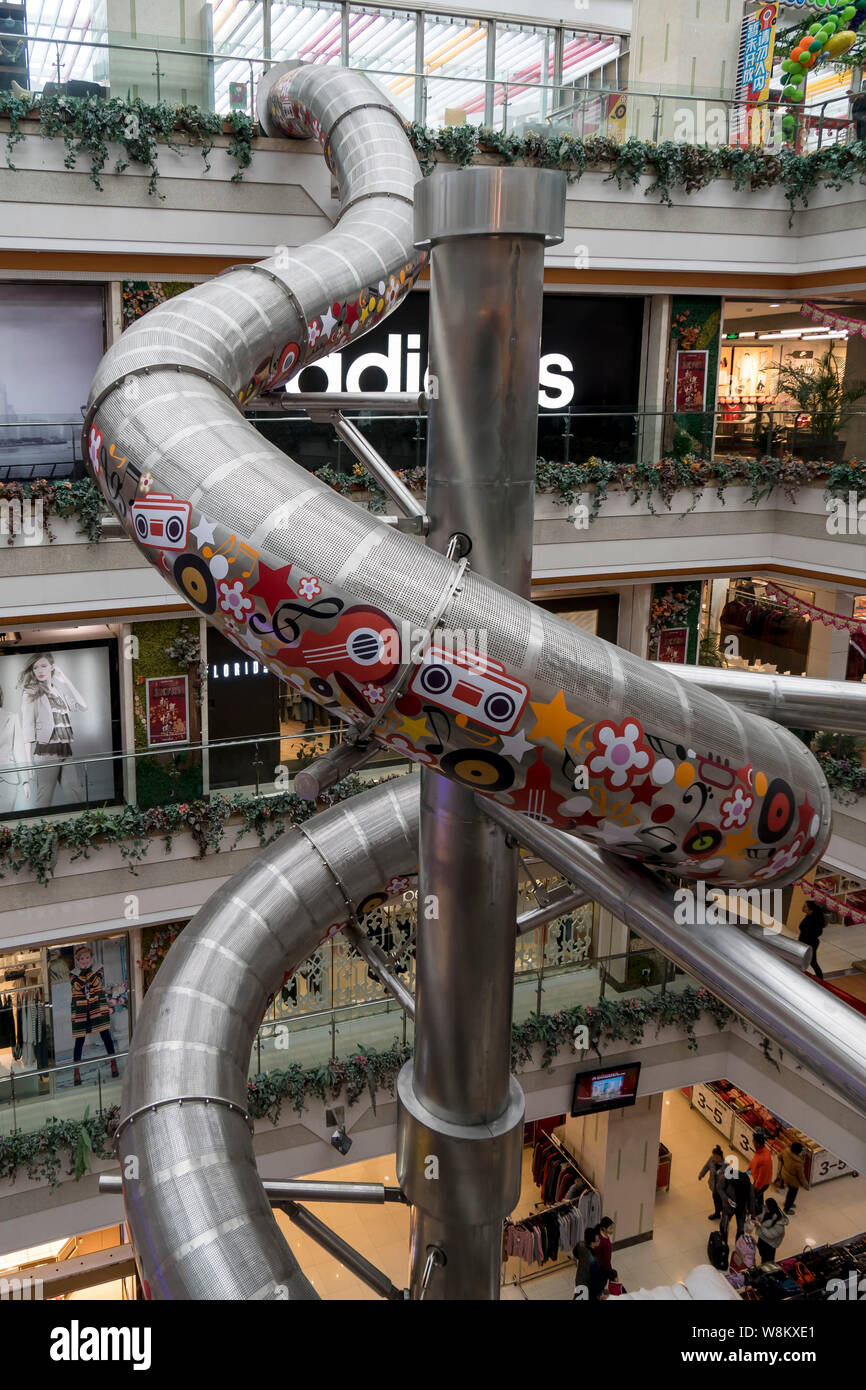 The five-story-high giant winding slide is pictured at the Bali ...
