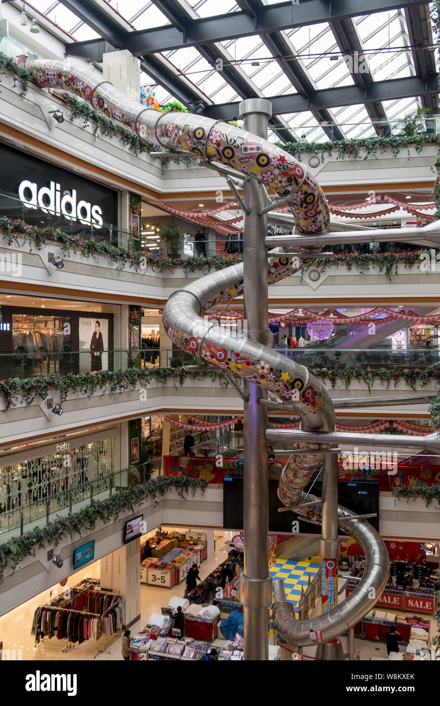 The five-story-high giant winding slide is pictured at the Bali ...