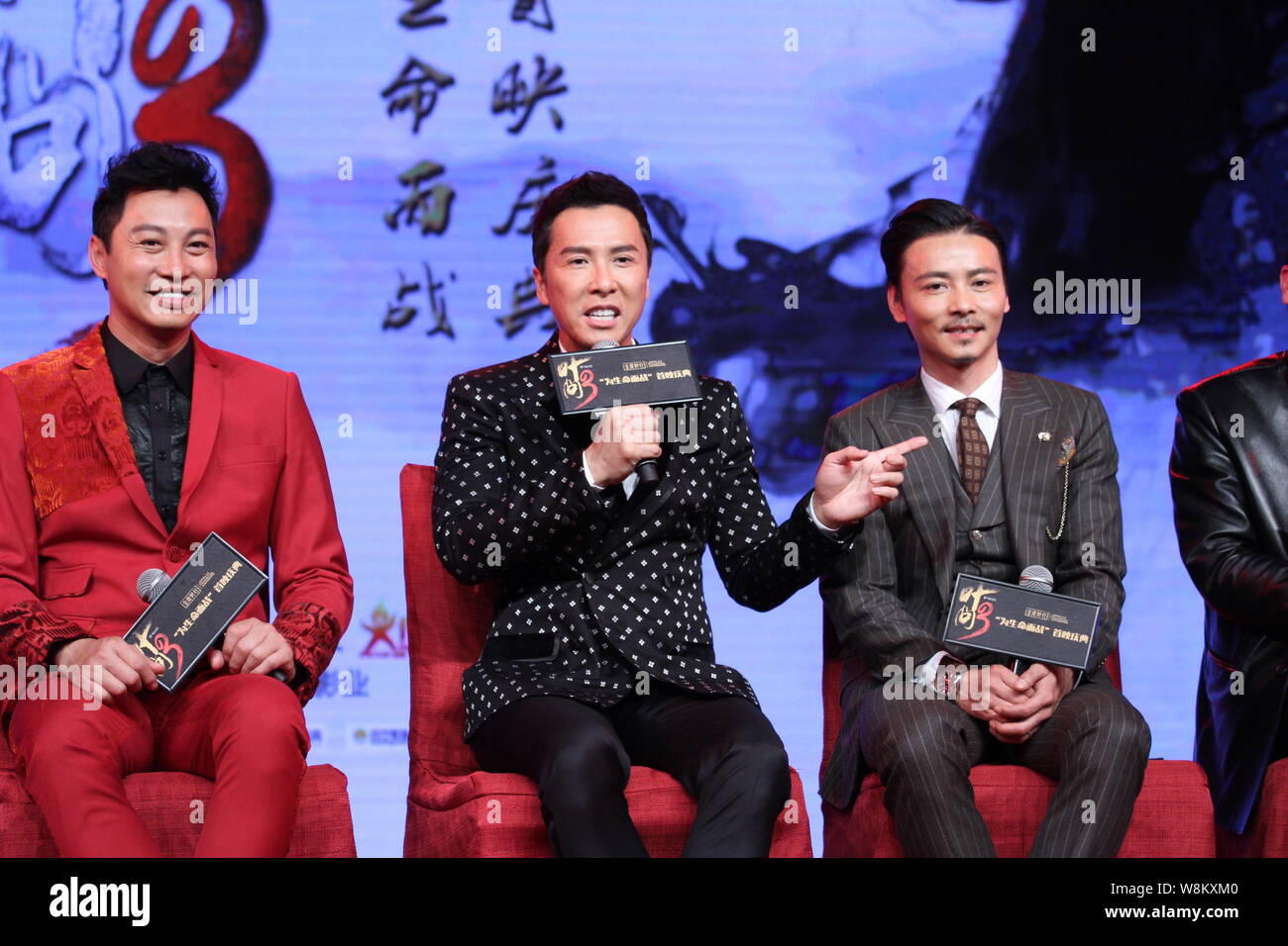 (From left) Hong Kong actors Patrick Tam and Donnie Yen, and Chinese ...