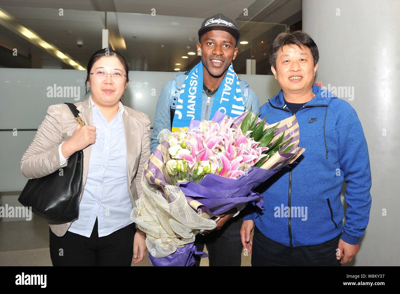 Brazilian footballer Ramires Santos do Nascimento, center, poses as he ...