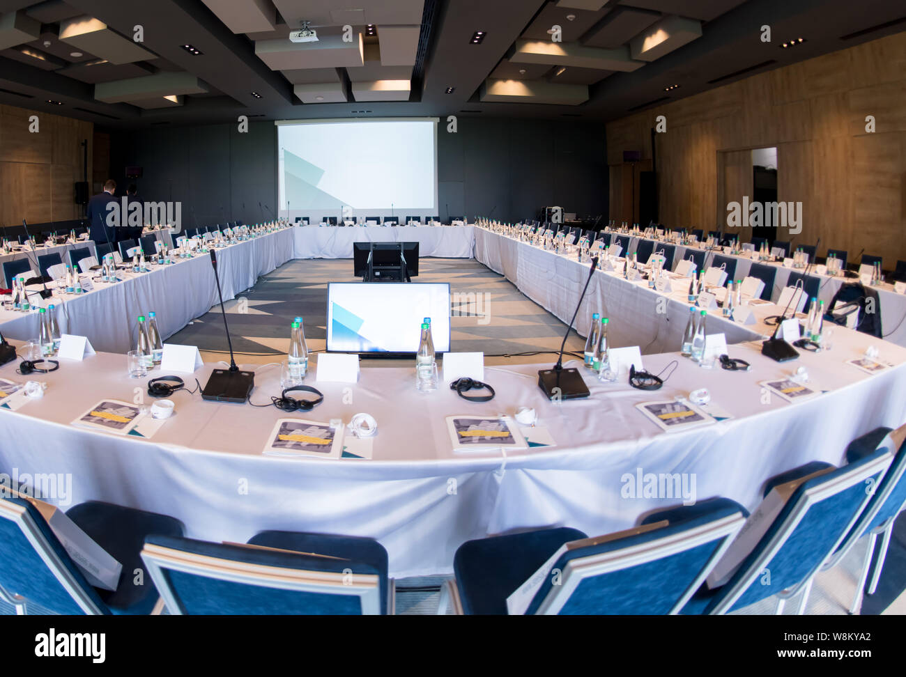 interior of big modern conference room before starting a business ...
