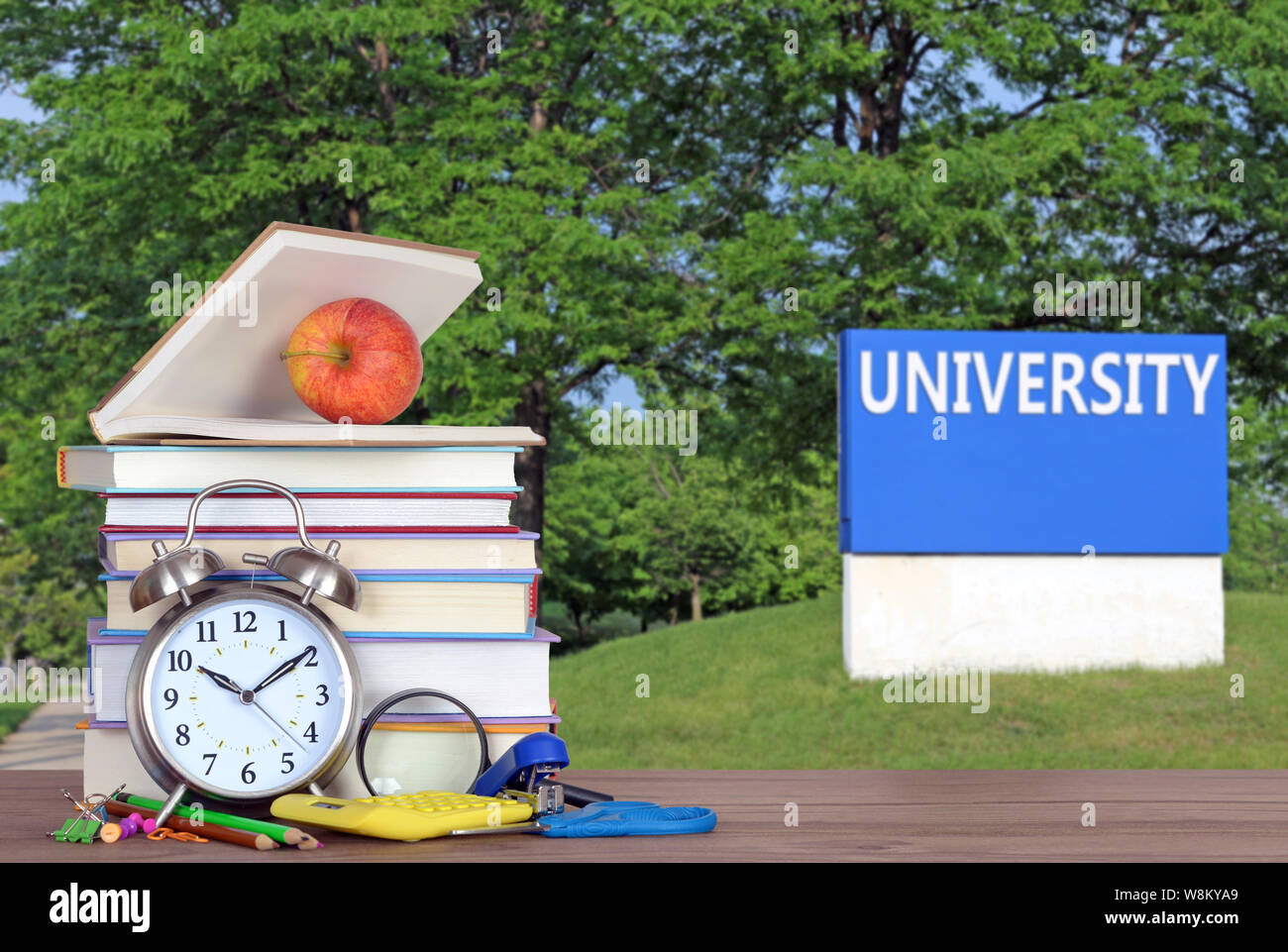 Education design and concept with university campus and books Stock ...