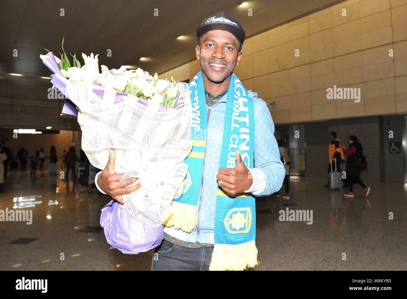Brazilian footballer Ramires Santos do Nascimento poses as he arrives ...