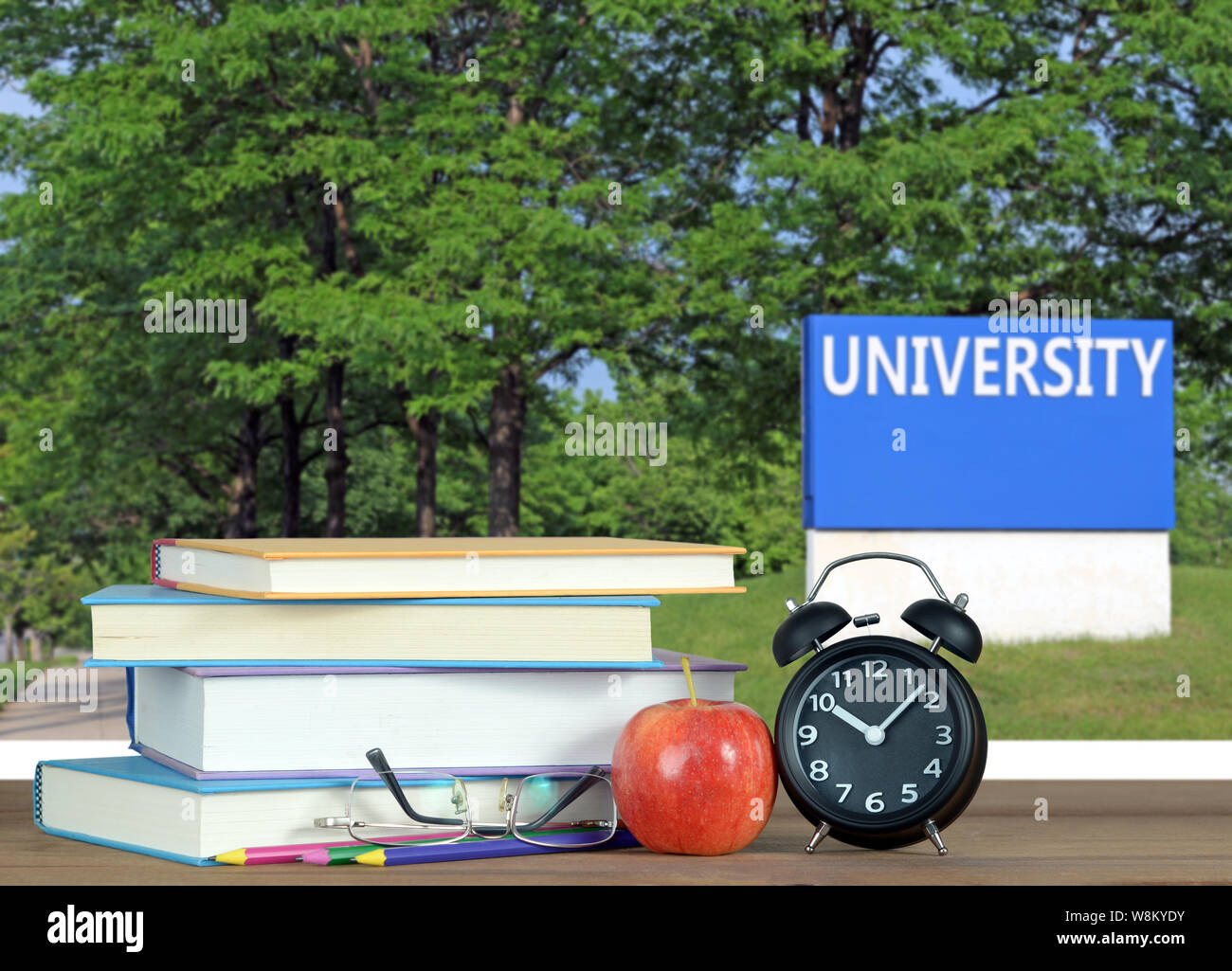 Education design and concept with university campus and books Stock ...