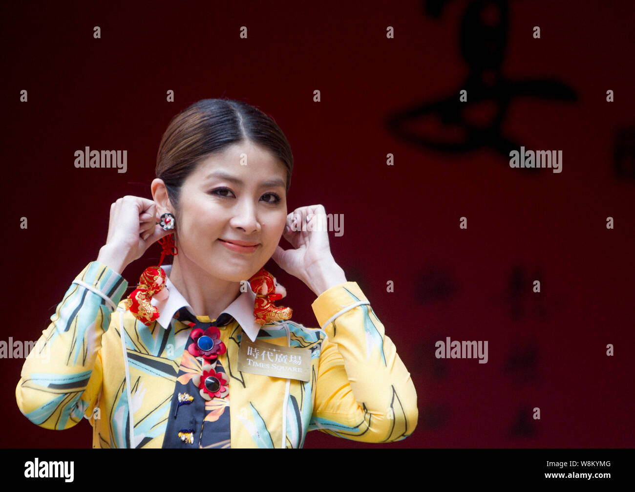 Hong Kong singer and actress Kelly Chen poses during a celebration ...