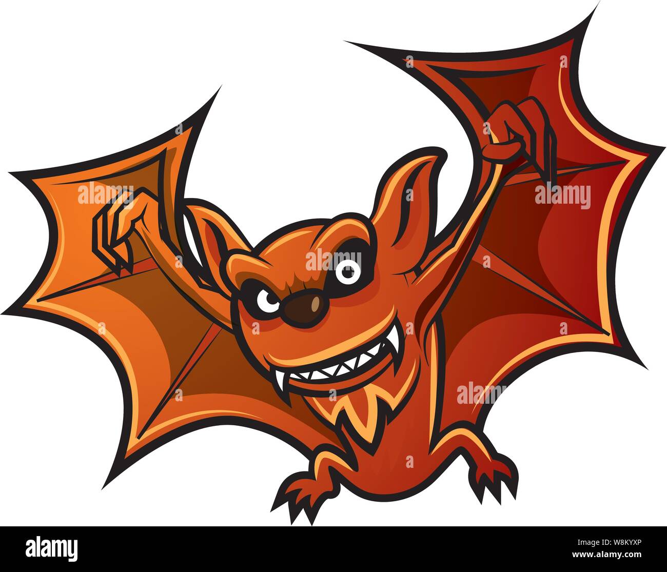 Happy Halloween. Halloween bat flying - vector character illustration ...