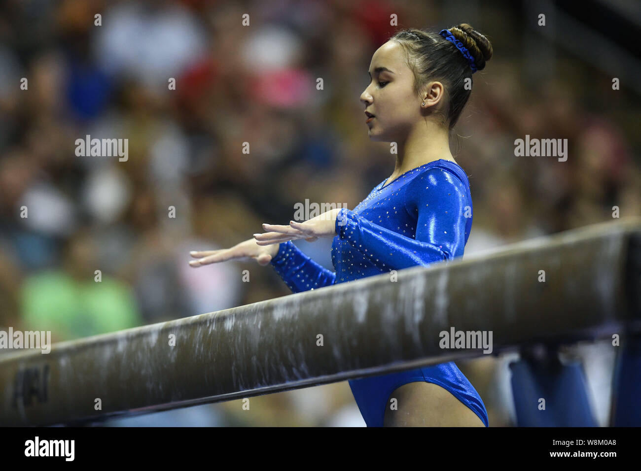 Kansas City, Missouri, USA. 9th Aug, 2019. ALEAH FINNEGAN prepares to ...