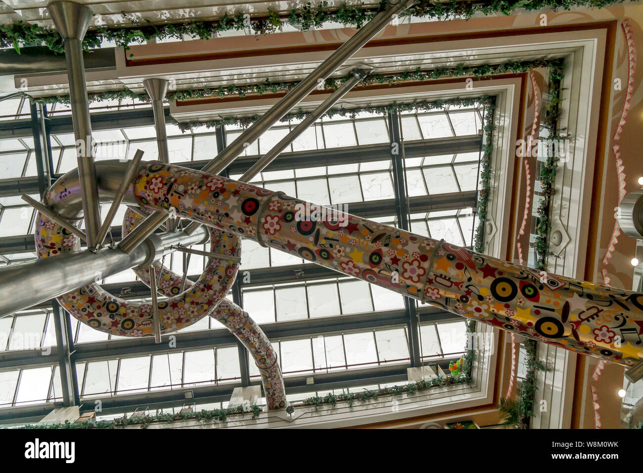 The five-story-high giant winding slide is pictured at the Bali ...