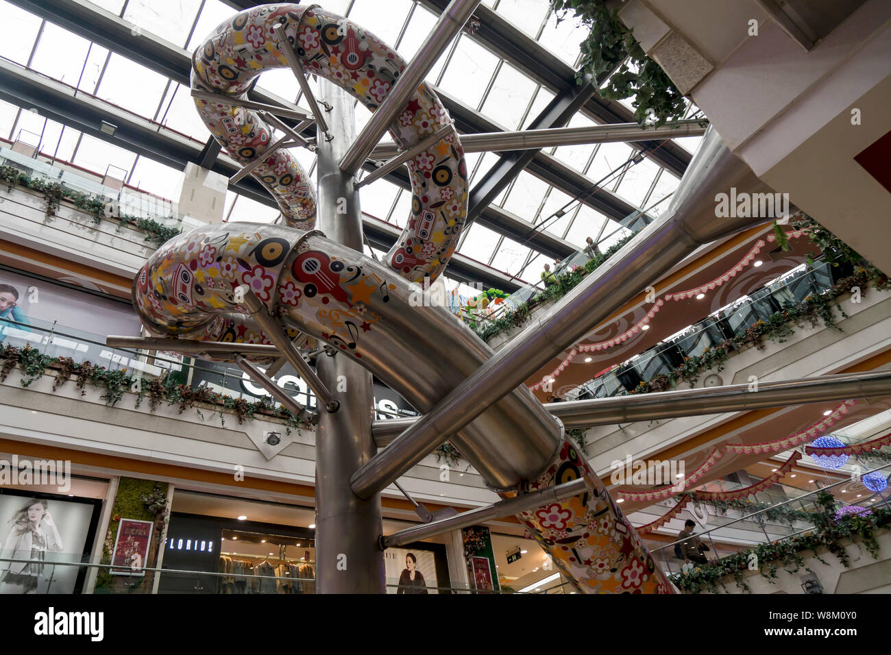 The five-story-high giant winding slide is pictured at the Bali ...