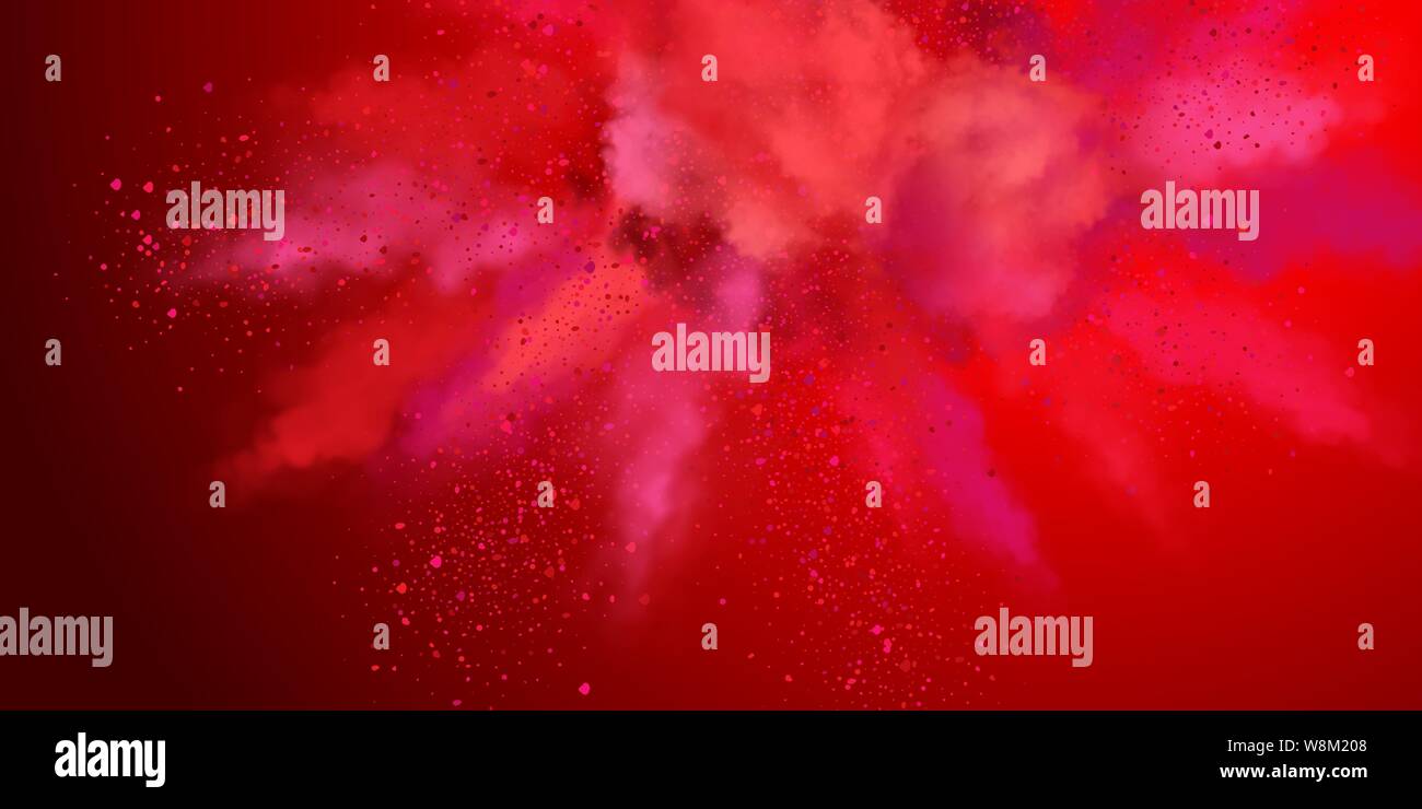Explosion of Red Powder Stock Vector Image & Art - Alamy