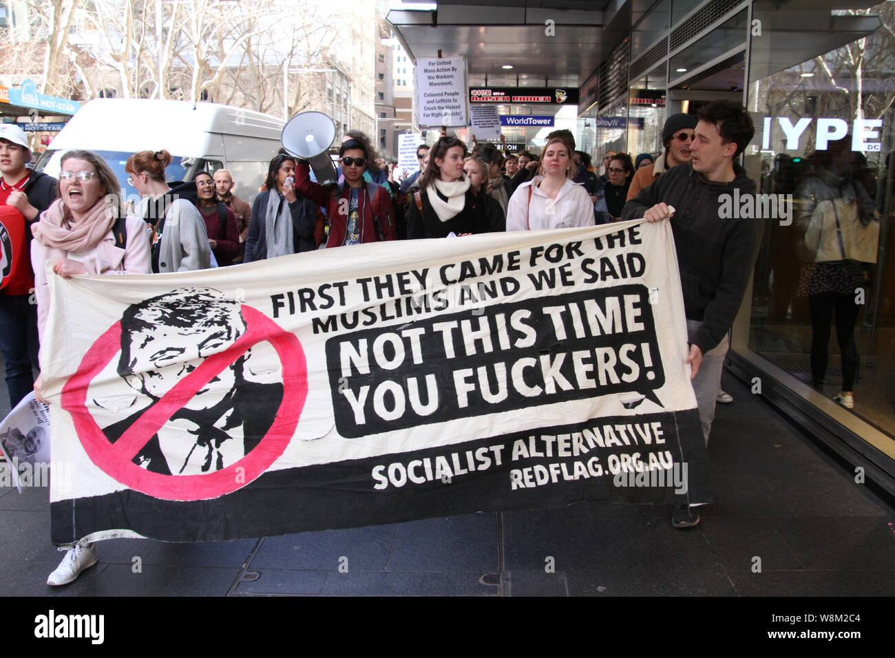 Sydney, Australia. 10th August 2019. Unite Against The Far Right and ...