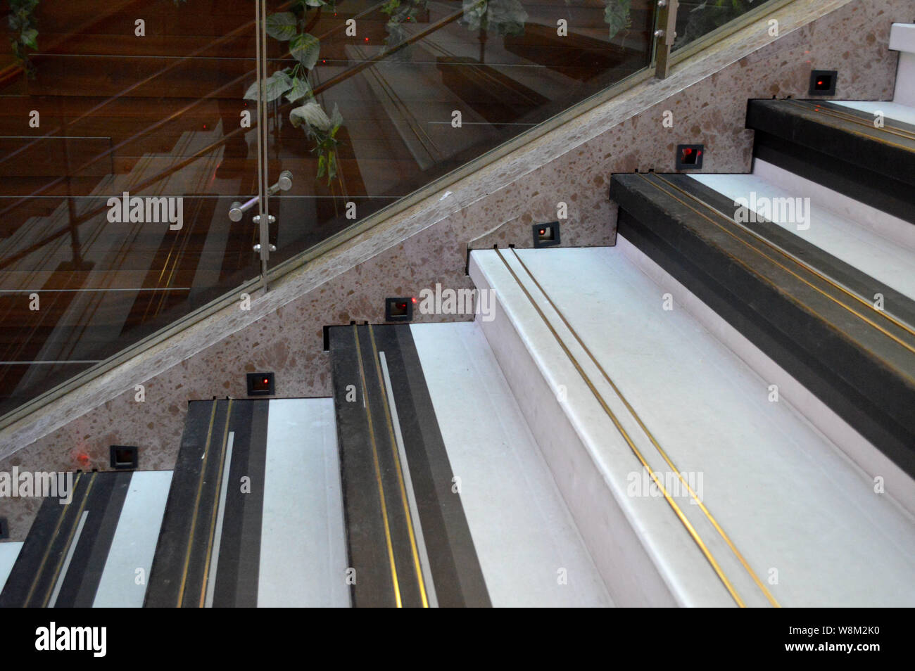 View of a "piano staircase", which plays musical notes when stepped on ...