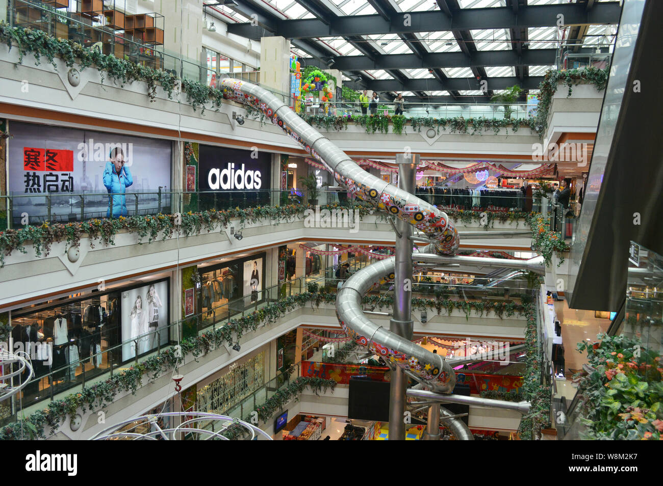 The five-story-high giant winding slide is pictured at the Bali ...