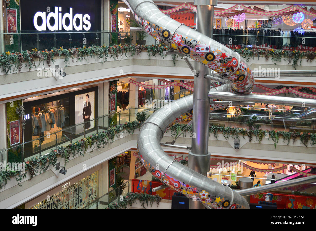 The five-story-high giant winding slide is pictured at the Bali ...