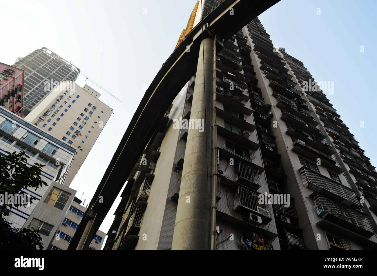 View of a 70-meter-long and 40-meter-high pedestrian overpass linking ...